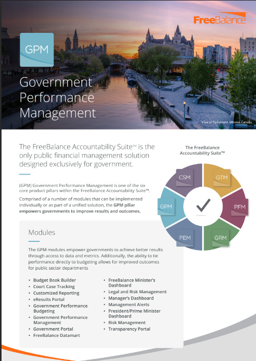 FreeBalance (GPM) Government Performance Management Factsheet FreeBalance (GPM) Government Performance Management Factsheet